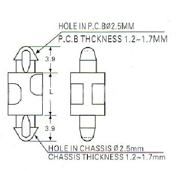 PA66 SPP PCB 받침 기계설비, 4mm - 16 mm 백색 나일론 PCB 간격 장치